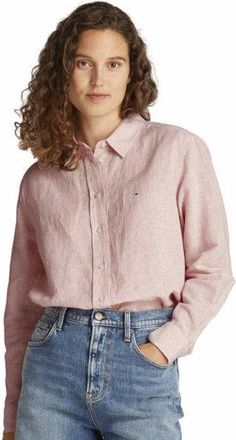 Tommy Jeans Relaxed Linen W - langarm Hemd - Damen