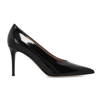 Gianvito Rossi Femme, Chaussures, Noir, Taille: 37 1/2 EU Chaussures &agrave; talon en cuir Robbie