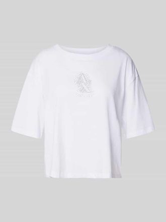 A|X Armani Exchange Cropped T-Shirt mit Label-Print