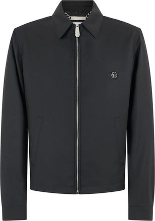 Philipp Plein Homme, Vestes, Noir, Taille: 2XL Zipped Blouson