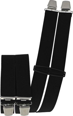 Harrys-Collection Herren Latzhosentr&auml;ger Arbeitshosentr&auml;ger 4 extra starke Clips uni und neon Farben, Farben:schwarz