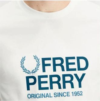 Fred Perry Homme, Tops, Blanc, Taille: S T-Chemises
