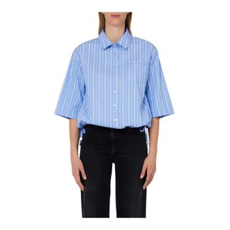 Liu Jo Femme, Blouses et Chemises, Multicolore, Taille: 42 FR Chemise ample &agrave; cordon de serrage &agrave; lourlet
