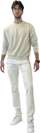 Elara Herren Jeans Slim Fit Hose Denim Stretch BA001-White-32W / 32L