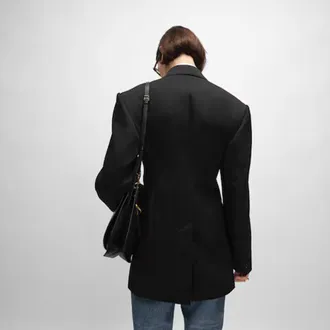 Celine Single-Breasted Wool Blazer - Black