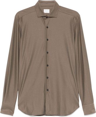 Xacus Hemd aus Stretchjersey - Braun