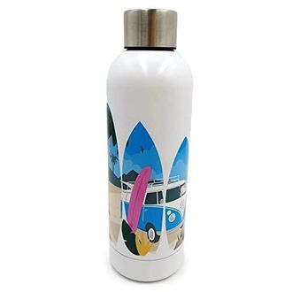 Puckator Wiederverwendbare Thermosflasche aus Stahl 530 ml - Waves Are Calling - Volkswagen Transporter T1