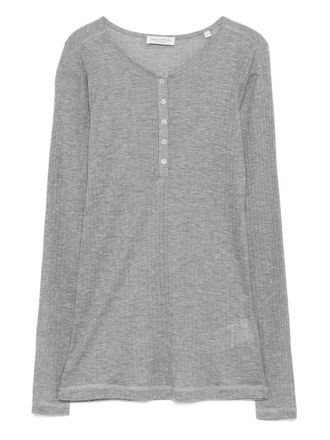 Marc O'Polo haut c&ocirc;tel&eacute; &agrave; boutonni&egrave;re - Gris
