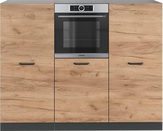 Vicco Küchenblock R-Line, Goldkraft Eiche/Anthrazit, 180 cm ohne Arbeitsplatte