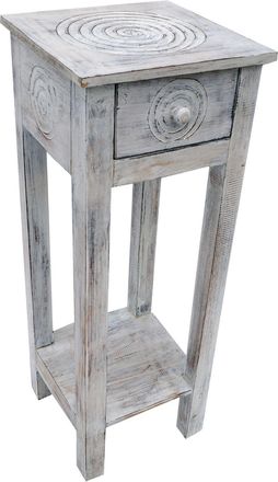 Guru Shop Telefontisch, Flurtisch - Spirale Wei&szlig;, 80x37x37 cm