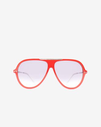 Isabel Marant Lunettes De Soleil Hera - Femme - Rouge Argent&eacute;-gris Fonc&eacute; - - Isabel Marant