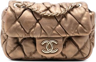 Chanel Hobo Bags - CC Lambskin Bubble Quilt Flap - Gr. unisize - in Braun - f&uuml;r Damen