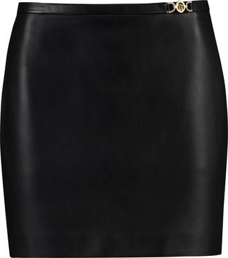 Versace Femme, Jupes, Noir, Taille: 38 FR Mini-jupe en cuir
