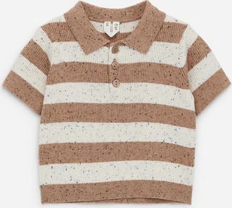 Arket Rippstrick-Poloshirt -Beige