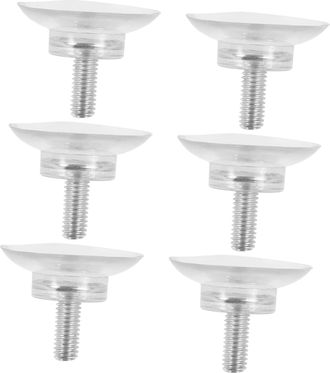 Angoily 6 Stück PVC Saugnäpfe mit Schrauben Teiliges Transparente Runde Saugnapf Pads Starke Haftung für Glasfenster Fliesen Spiegel Badezimmer Auto Sonnensch