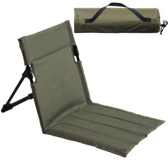 Navaris Faltbare Strandmatte mit R&uuml;ckenlehne - Sitzkissen mit R&uuml;ckenlehne Outdoor - Strandmatte mit Lehne klappbar - Strand Liegematte mit Lehne - Gr&uuml;n