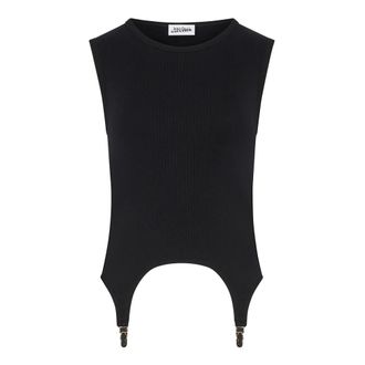 Jean Paul Gaultier Femme, Tops, Noir, Taille: 36 FR Garter Tank Top