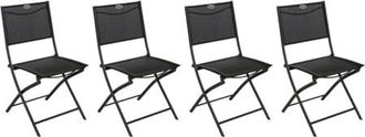 Hesperide Lot de 4 Chaises de Jardin Pliantes Modula Anthracite - Acier Trait&eacute; Epoxy Texaline - Dim 46 x 52 x 87 cm - Meuble dExt&eacute;rieur Pliable