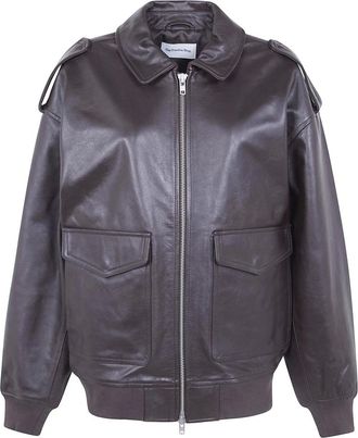 Frankie Shop Femme, Vestes, Brun, Taille: 40 FR Leather Vestes