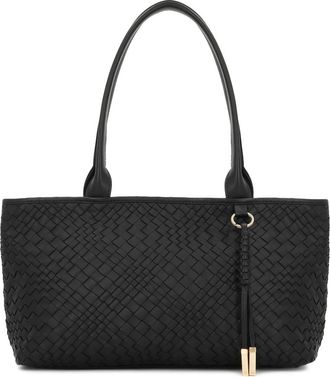 Kazar Femme, Sacs, Noir, Taille: ONE Size Sac bandouli&egrave;re en cuir entrelac&eacute;