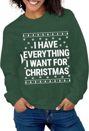 Generic Sweat assorti pour couple de Saint-Valentin 2026 avec inscription &laquo; I Have Everything I Want For Shirt/Husband Wife &raquo;, Vert, S