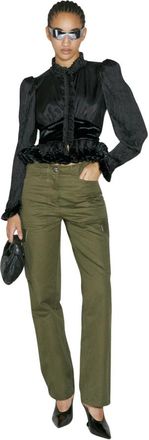Paco Rabanne Femme, Pantalons, Vert, Taille: 38 FR Pantalon Cargo en Twill