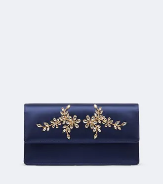 Manolo Blahnik Pochette Capripla en satin &agrave; ornements