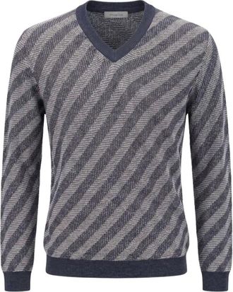 Malo Pull &agrave; col en V - Homme - Pulls - Bleu - Taille: XL