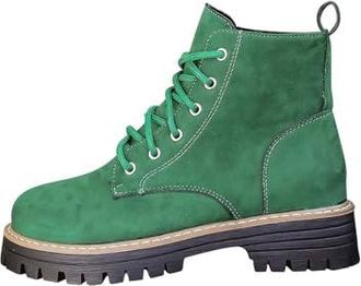 Generic Bottines &agrave; lacets pour femme - Talon bas et &eacute;pais - &Eacute;l&eacute;gantes - Bout rond - D&eacute;contract&eacute;es - Classiques - Antid&eacute;rapantes - Confortables - Coupe large -