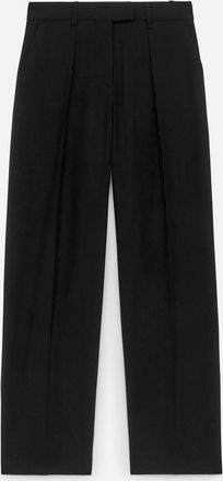 Arket Elegante Hose Mit Hohem Bund -Schwarz