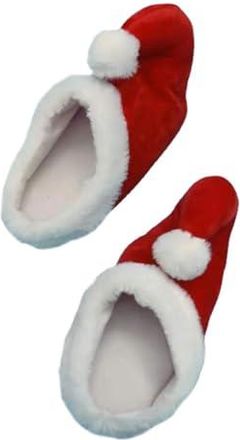 UPKOCH Pantoufles en Peluche Chaudes P&egrave;re No&euml;l Taille Unique Semelle Antid&eacute;rapante Souple Chaussures DHiver Confortables pour Maison pour F&ecirc;tes de No&euml;l et Us