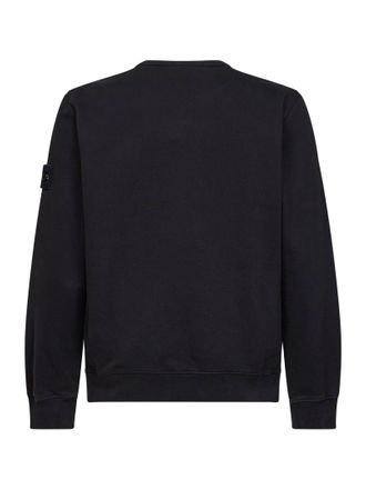 Stone Island Mens Crewneck Sweatshirt Organic Cotton Black Sweatshirts Sweater