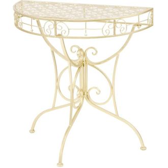 vidaXL Table dappoint Vintage Demi-ronde M&eacute;tal 72x36x74 cm Dor&eacute;