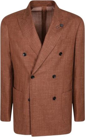 Lardini Homme, Vestes, Brun, Taille: 2XL Veste Crois&eacute;e