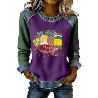 Generic Sweat-shirt &agrave; capuche &agrave; manches longues et col rond pour femme, Vert, XXL