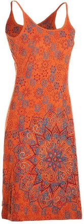 vishes Sommerkleid Tr&auml;gerkleid Damen Bedruckt Mandala Bl&uuml;ten Jersey Baumwolle Alternative Mode, Boho, Hippie, Ethno, Festival
