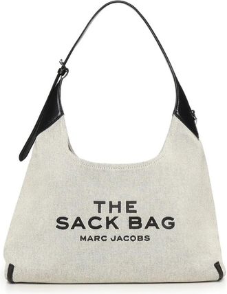 Marc Jacobs Femme, Sacs, Beige, Taille: ONE Size Sac &agrave; bandouli&egrave;re en toile avec garniture en cuir et ceinture