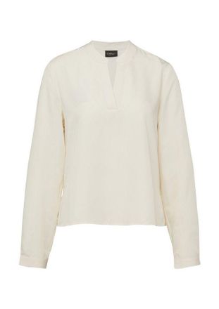 s.Oliver Langarmbluse Bluse Modal-Bluse mit Tunika-Ausschnitt