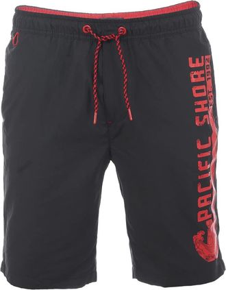 Riverso Badehose Herren Regular Fit RIVJannik Badeshorts Sporthose Schwimmhose Shorts Kurze Hosen Print Elastischer Bund Schwarz 5XL, Größe:5XL, Farbe:Black -