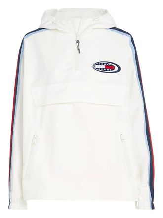 Tommy Jeans veste Giacca &agrave; rayures et capuche - Blanc