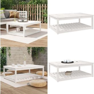 vidaXL Gartentisch Wei&szlig; 121x82,5x45 cm Massivholz Kiefer - Gartentisch - Esszimmertisch - Terrassenm&ouml;bel - Holzm&ouml;bel - Kiefernholz - Home & Living