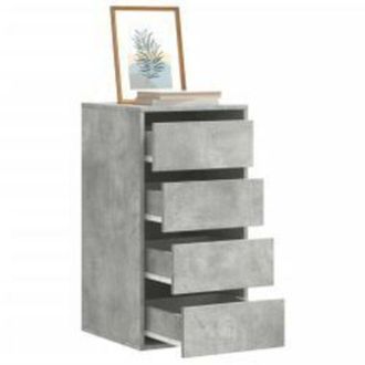 Les Tendances Commode dangle gris b&eacute;ton 40x41x76 bois ding&eacute;nierie