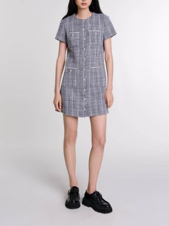 Maje Tweed-kleid - Grau - Gr&ouml;&szlig;e 32 - Maje