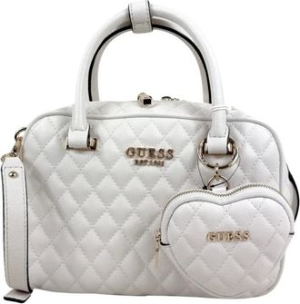 Guess Femme, Sacs, Blanc, Taille: ONE Size Atabey Box Satchel