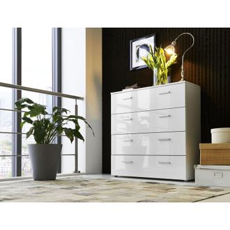 BMG M&ouml;bel BMG M&ouml;bel Schubladen Kommode Sideboard MARBELLA 3 in Hochglanz wei&szlig; - Made in Germany