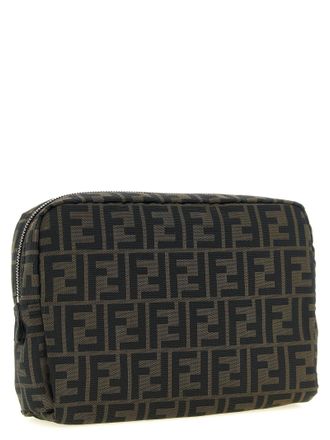 Fendi FF Light Jacquard Clutch - Brown
