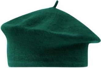 Generic B&eacute;ret en imitation laine pour femme - Couleur unie - Chapeau de peintre - Chapeaux dautomne, Vert, Taille unique