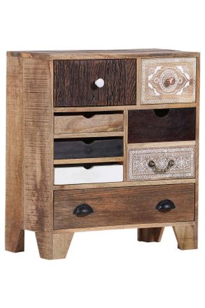 Landscape Kommode, Mehrfarbig, Natur, Metall, Akazie, Mangoholz, massiv, 8 Schublade(n) Schubladen, 70x80x35 cm, stehend, Wohnzimmer, Kommoden & Sideboards, Kom