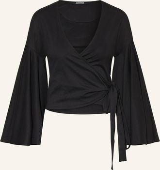 Jacquemus Jacquemus Wickelbluse Le Cache Coeur Ventadou Mit 3/4-Arm schwarz