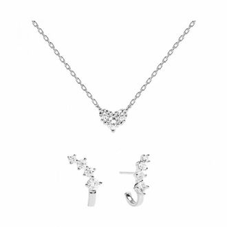 P D PAOLA PdPaola Damen-Schmuck-Set 925er Silber Kristall One Size Silber 88417305